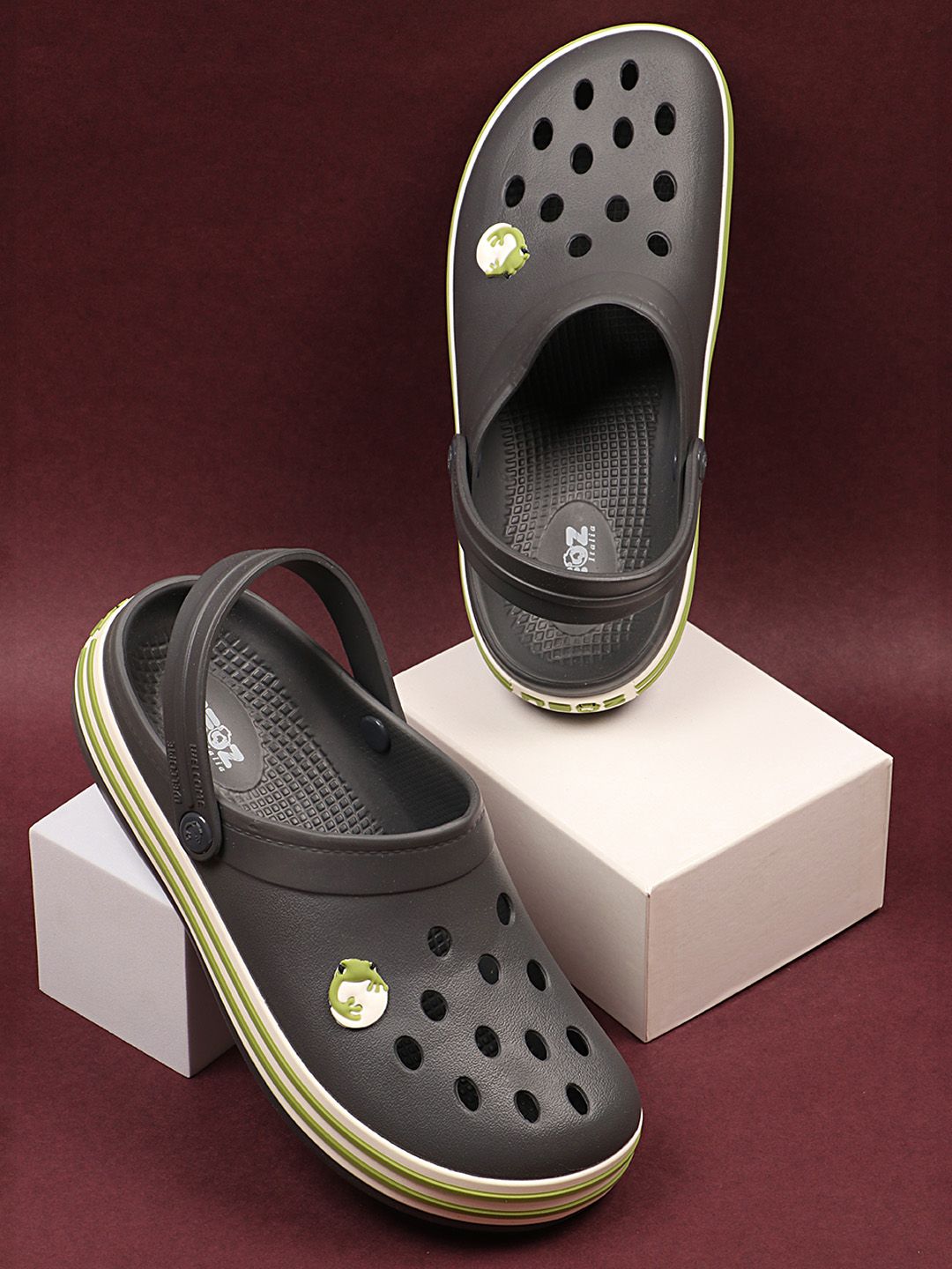 NEOZ Men Black & Red Rubber Clogs - Price History