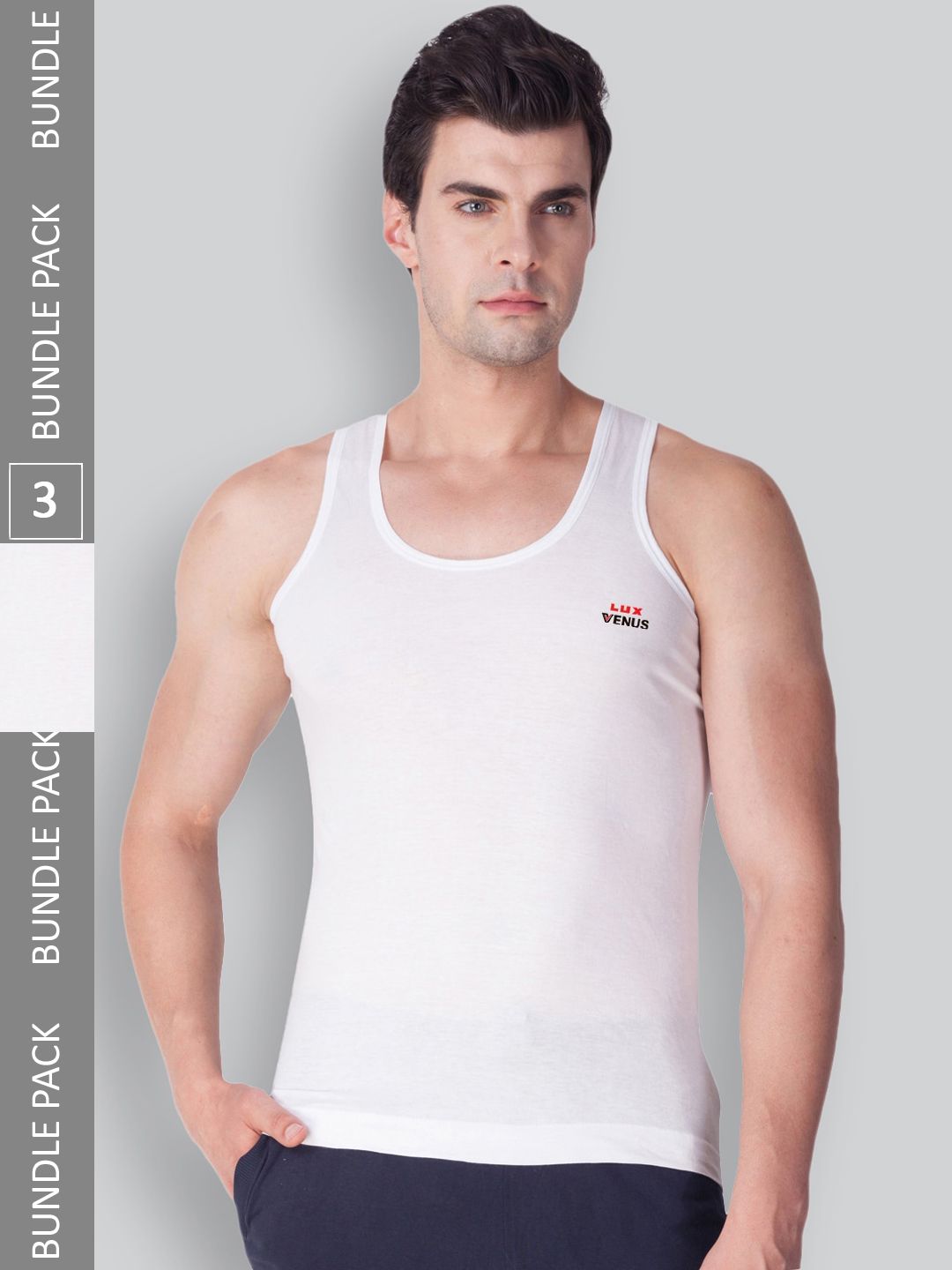 LUX VENUS Men Pack Of 3 Pure Cotton Sleeveless Basic Innerwear Vests- VENUS_WH_RN_80_3PC - Price ...