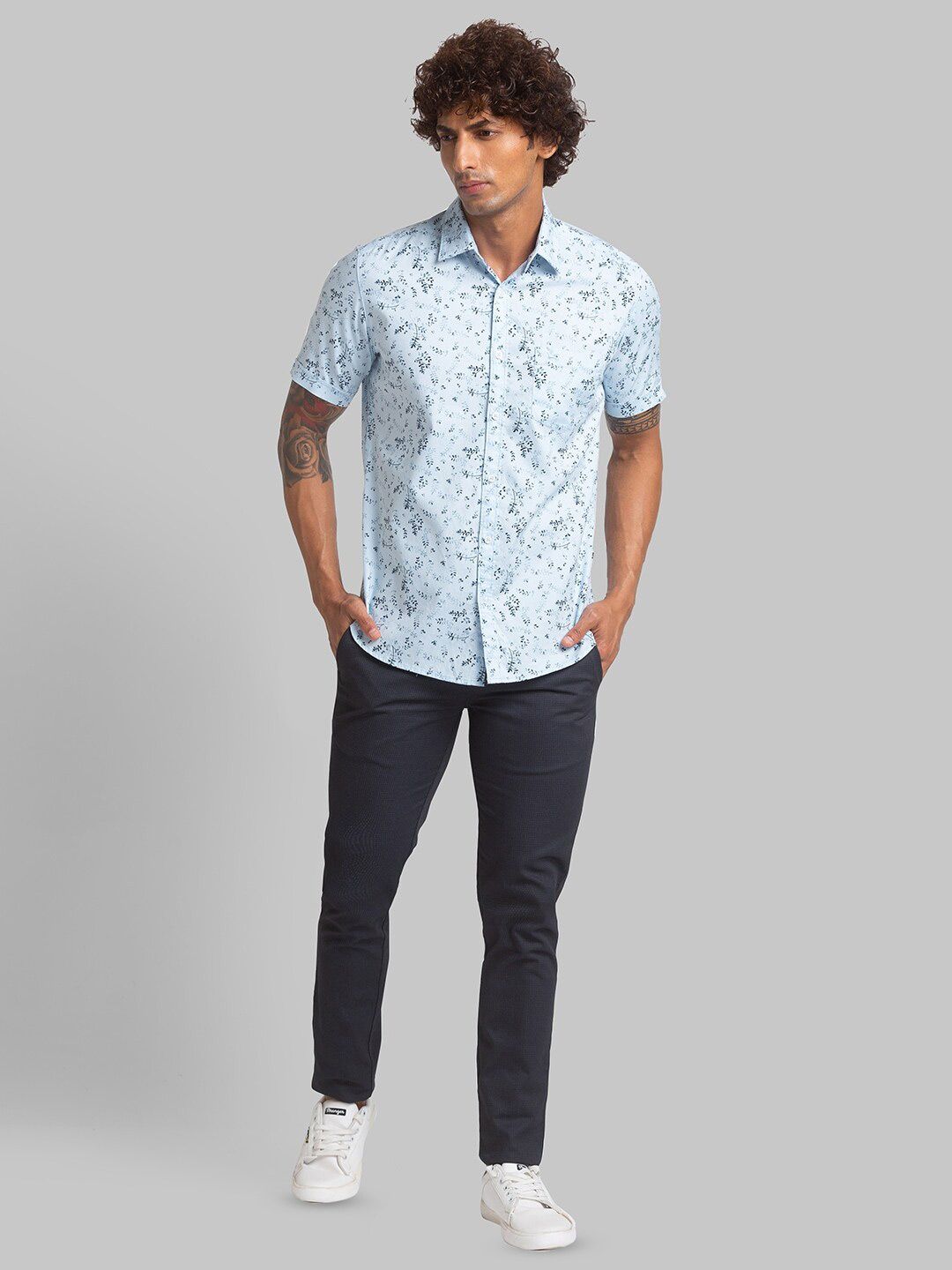 Buy Parx Slim Fit Floral Printed Casual Pure Cotton Shirt - Shirts for ...