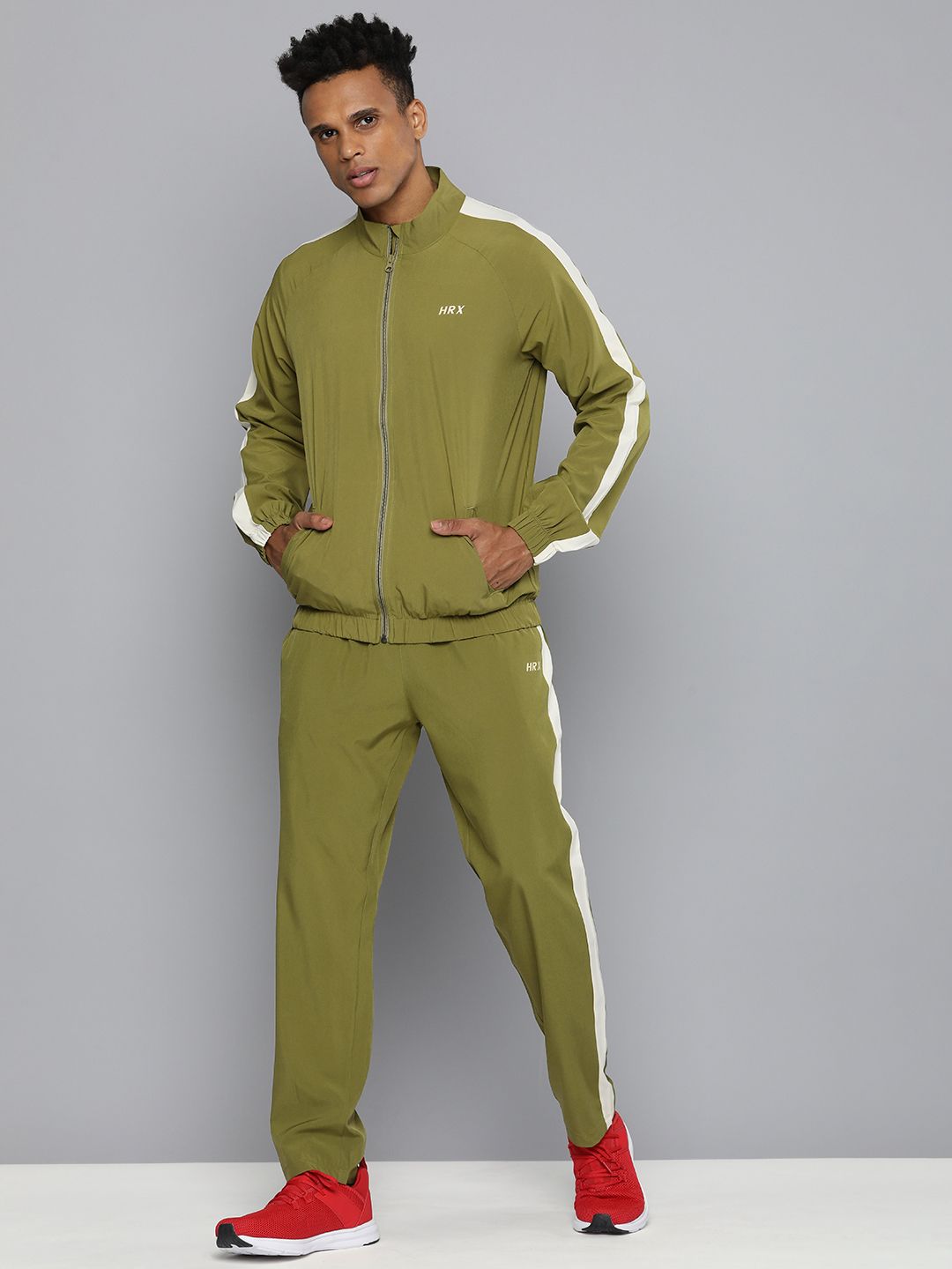 HRX by Hrithik Roshan Men Rapid-Dry Striped Detail Running Tracksuit ...