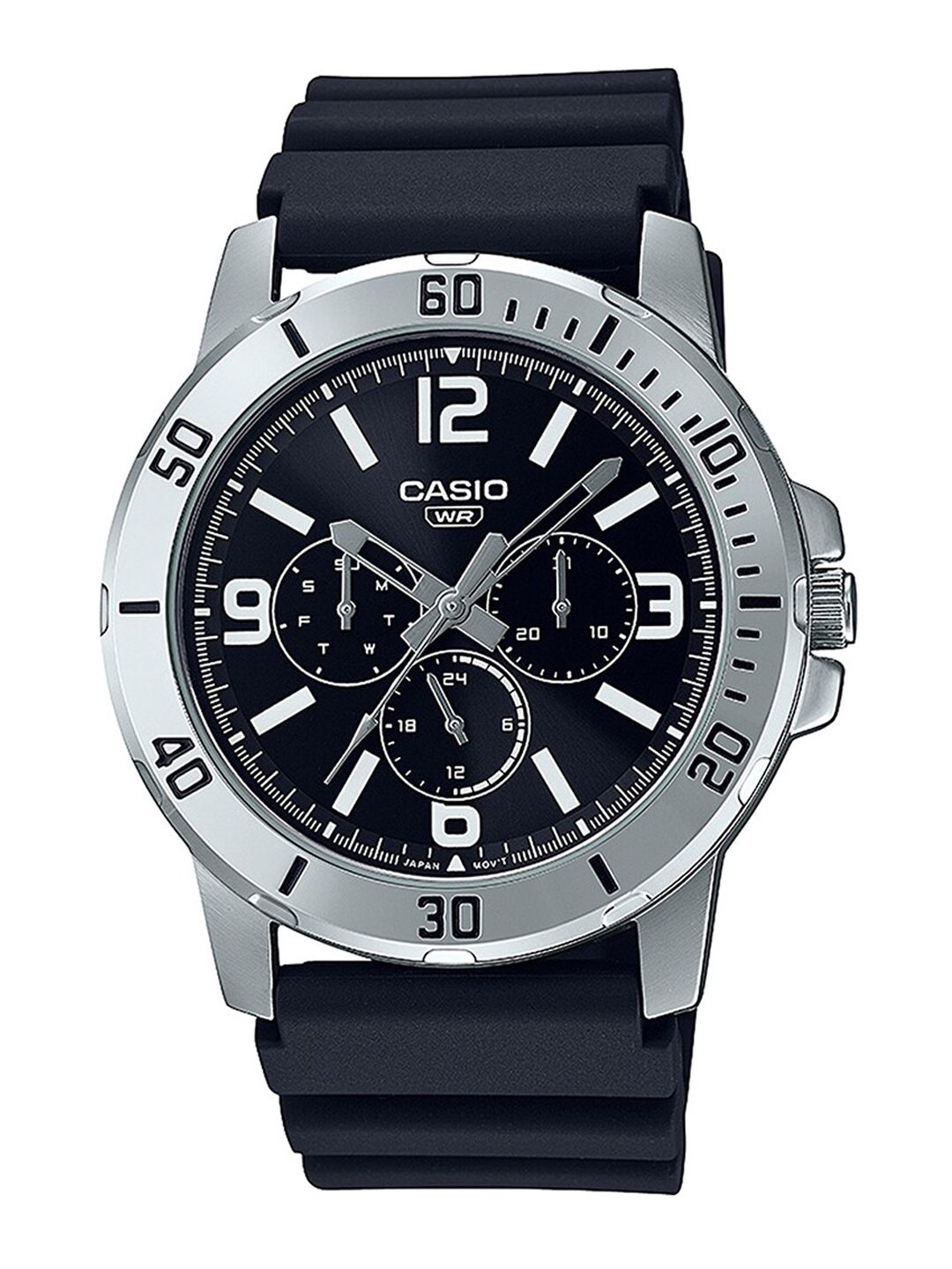 CASIO Enticer Men Black Stainless Steel Dial & Black Straps Analogue ...