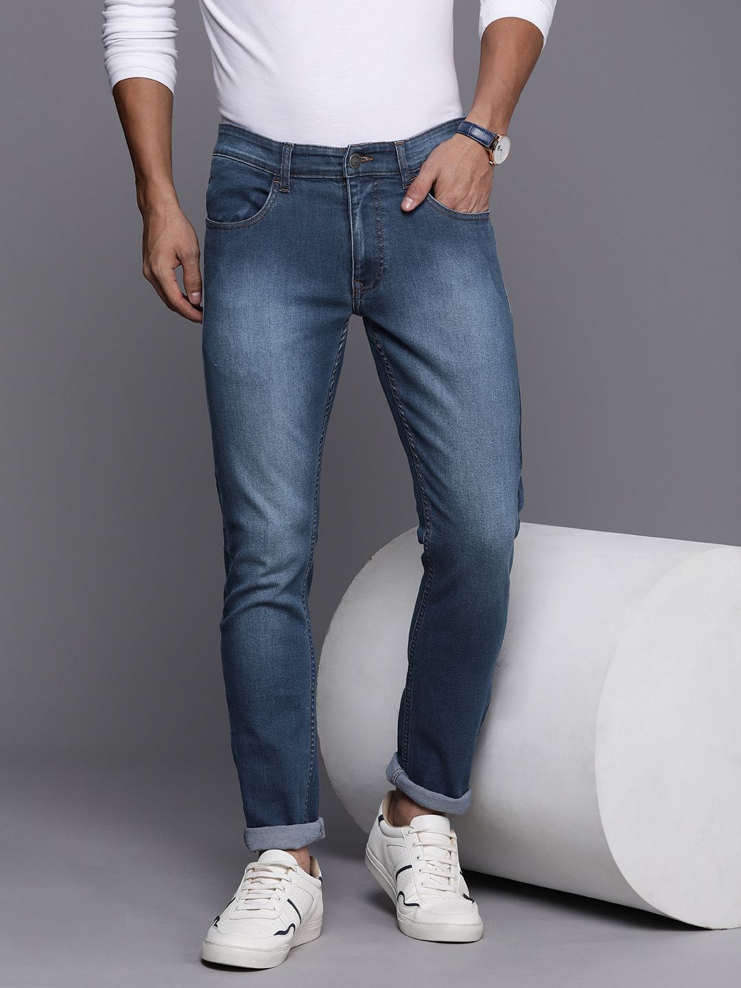 WROGN Men Slim Fit Heavy Fade Stretchable Jeans - Price History