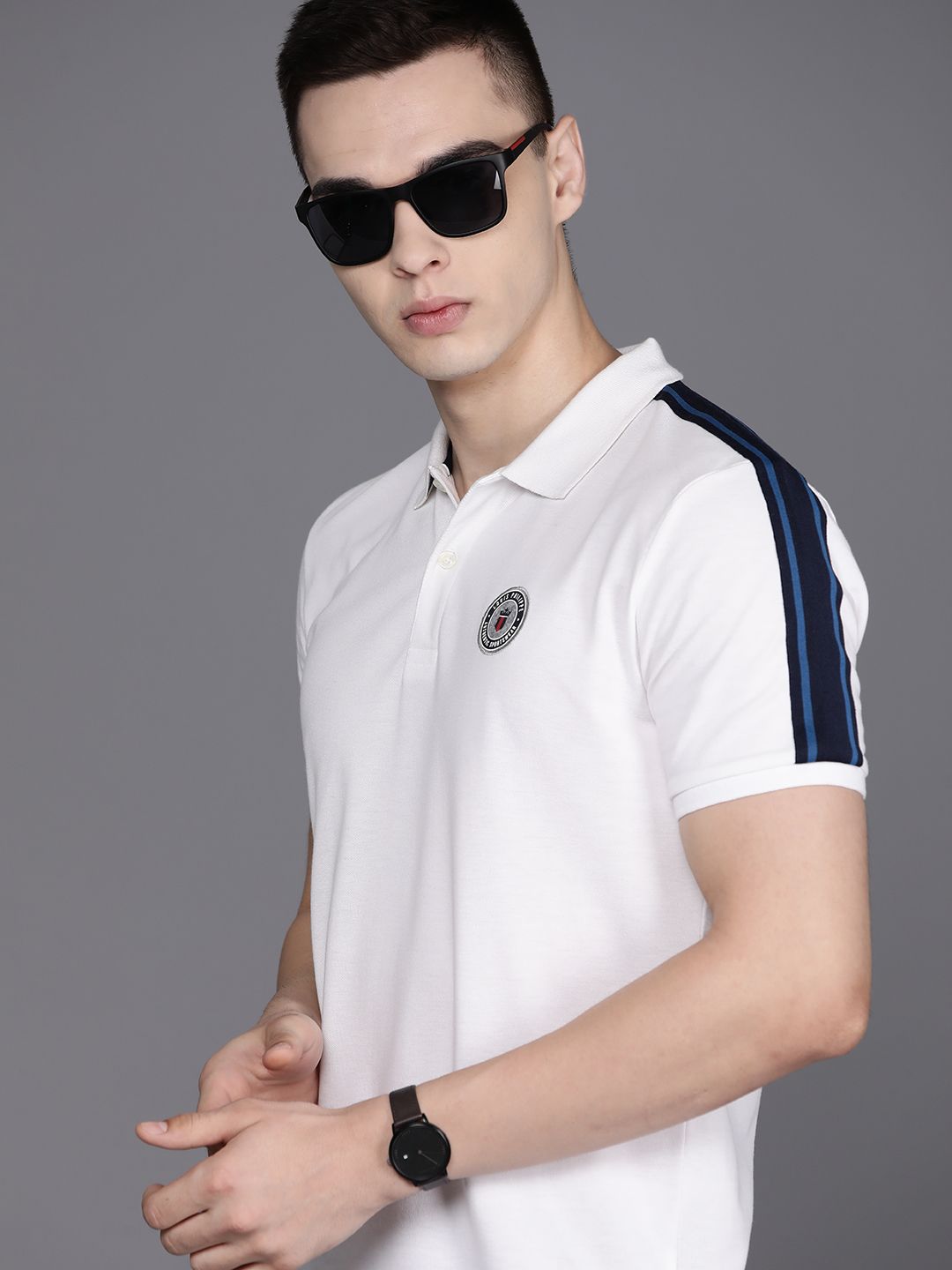 Louis Philippe Sport Applique Slim Fit Polo Collar T-shirt - Price History