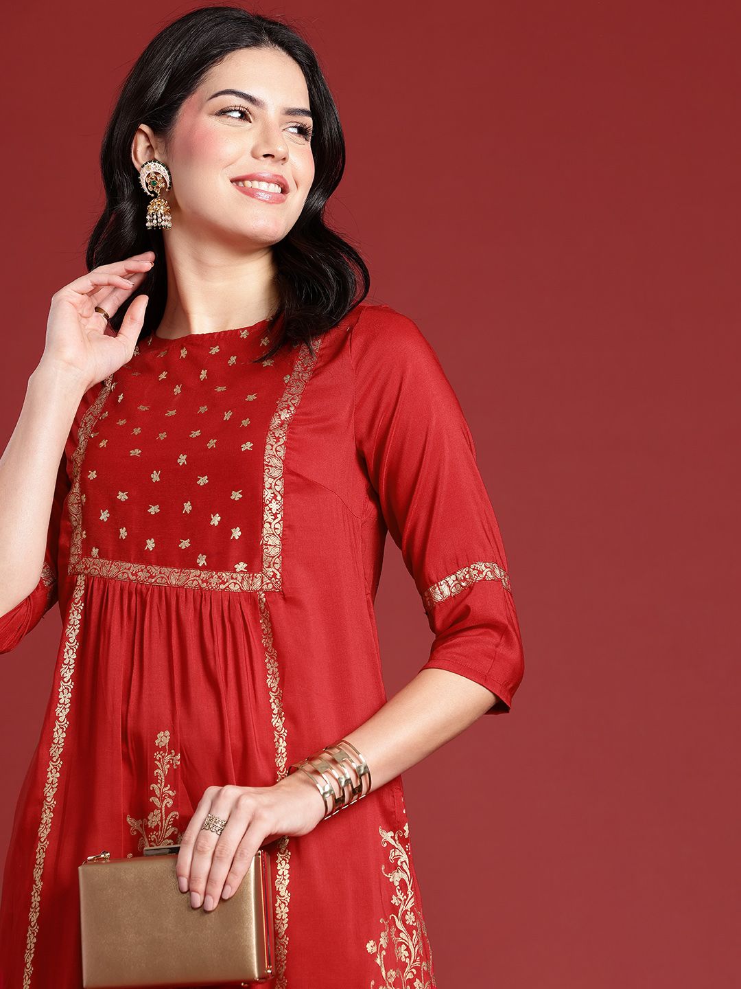 Anouk Ethnic Motifs Printed A-Line Kurta - Price History