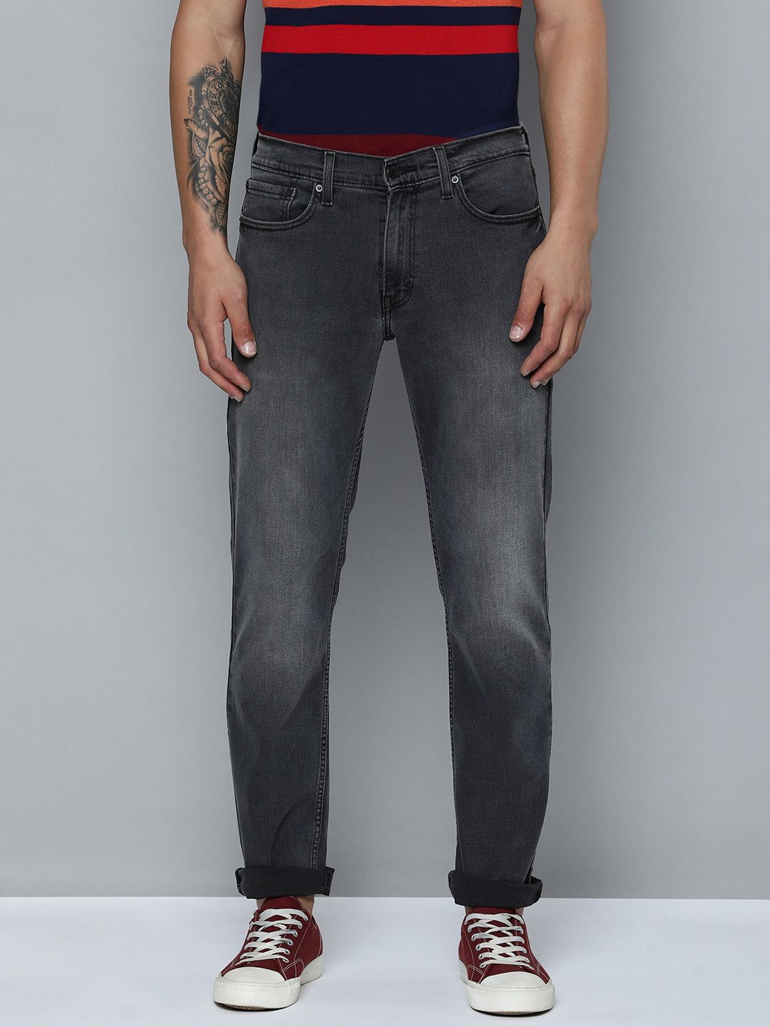 Levis Men Grey Fit Light Fade Stretchable Jeans - Price History