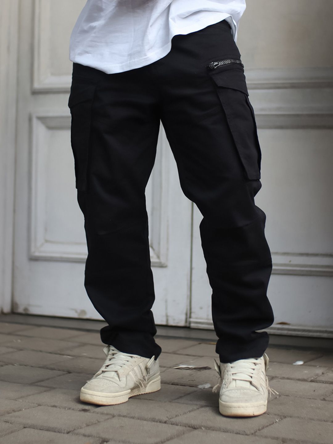 Powerlook Men Black Clean Look Pure Cotton Cargo Jeans - Price History