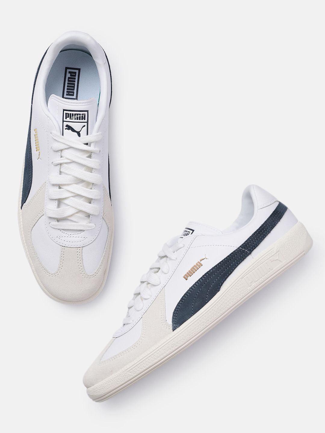 Puma Unisex Colourblocked Army Trainer Leather Sneakers - Price History