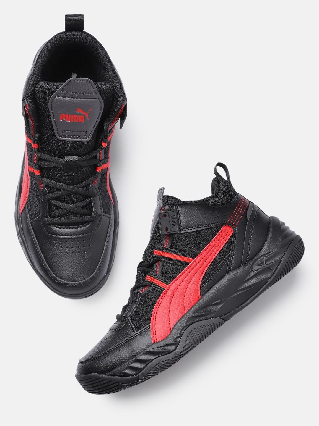 Puma Unisex Perforations & Textured Rebound Future NextGen Mid-Top ...