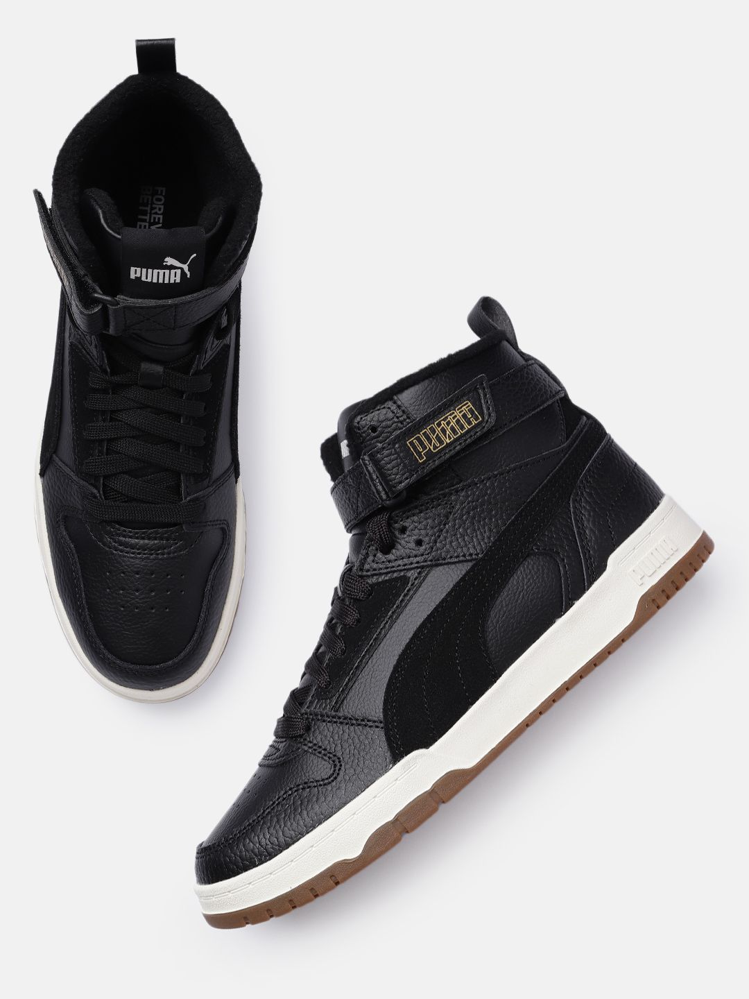 Puma Unisex Perforations RBD Game WTR Leather Mid-Top Sneakers - Price ...