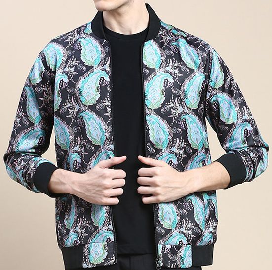 Buy SHOWOFF Paisley Print Water Resistant Windcheater Party Bomber ...