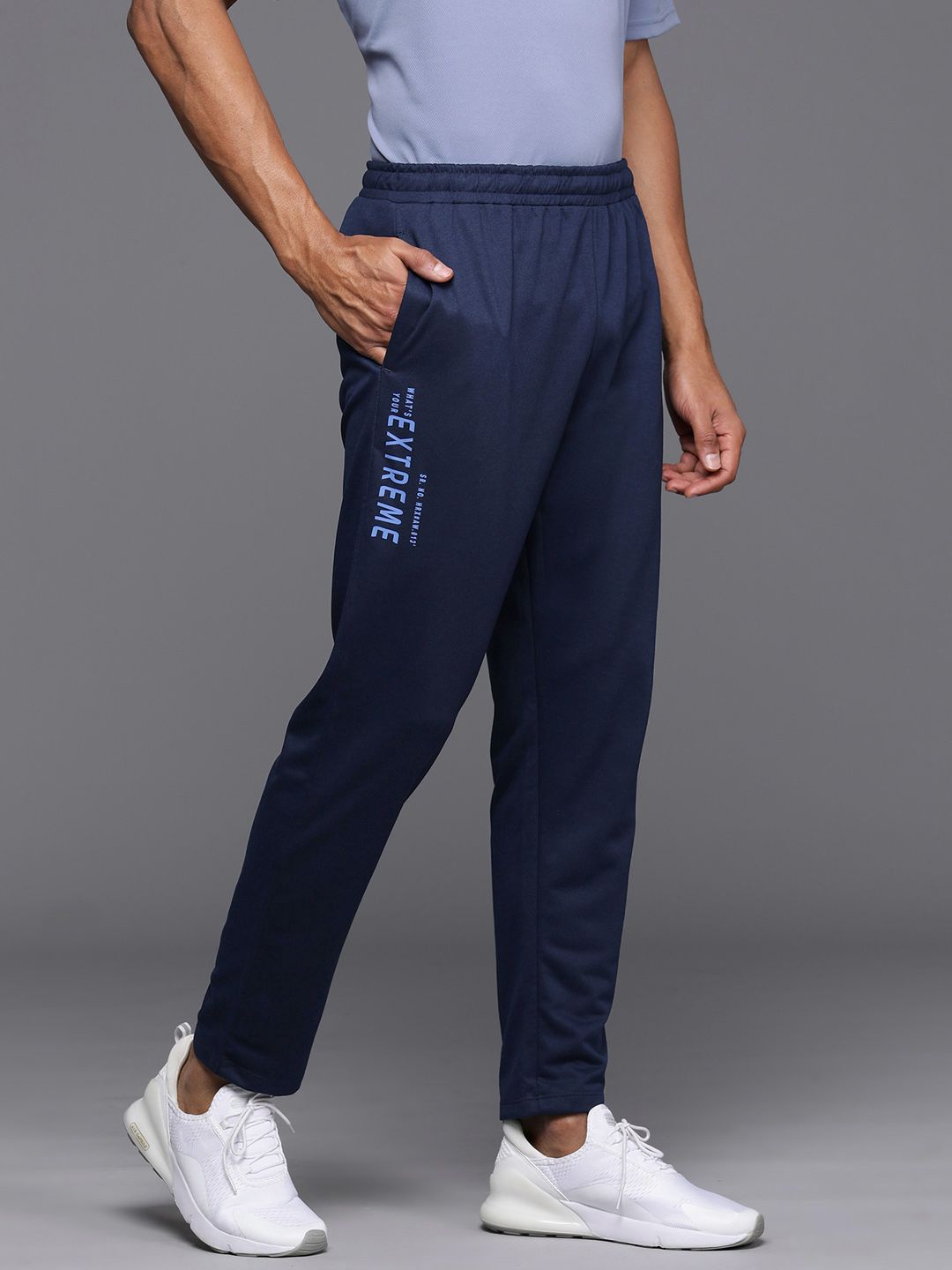 HRX by Hrithik Roshan Men Mid-Rise Typography Print Detail Track Pants ...