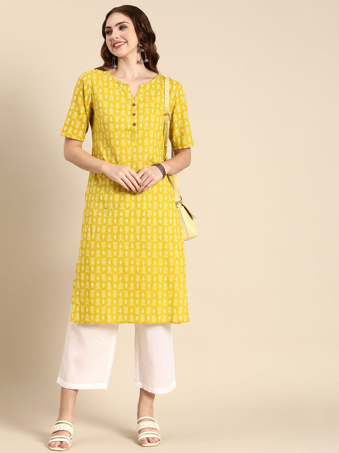 Anouk Women Ethnic Motifs Printed Regular Pure Cotton Kurta With