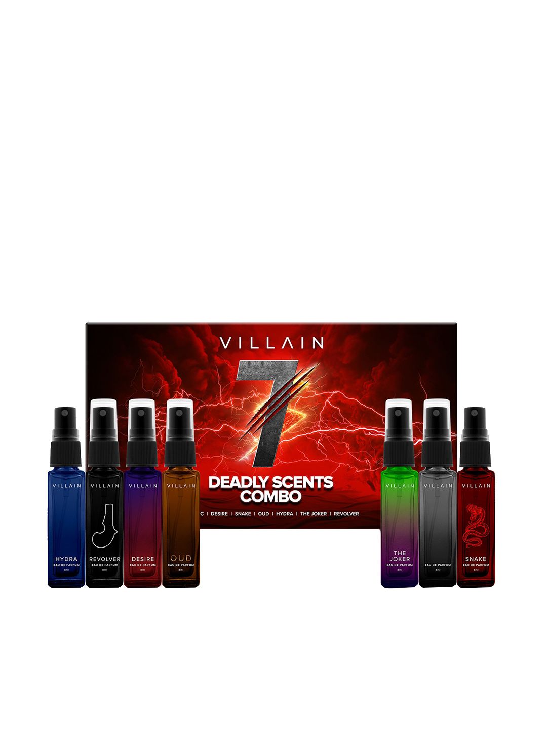 VILLAIN 7 Deadly Scents Perfume EDP - 8ml Each -Hydra-Revolver-Desire ...