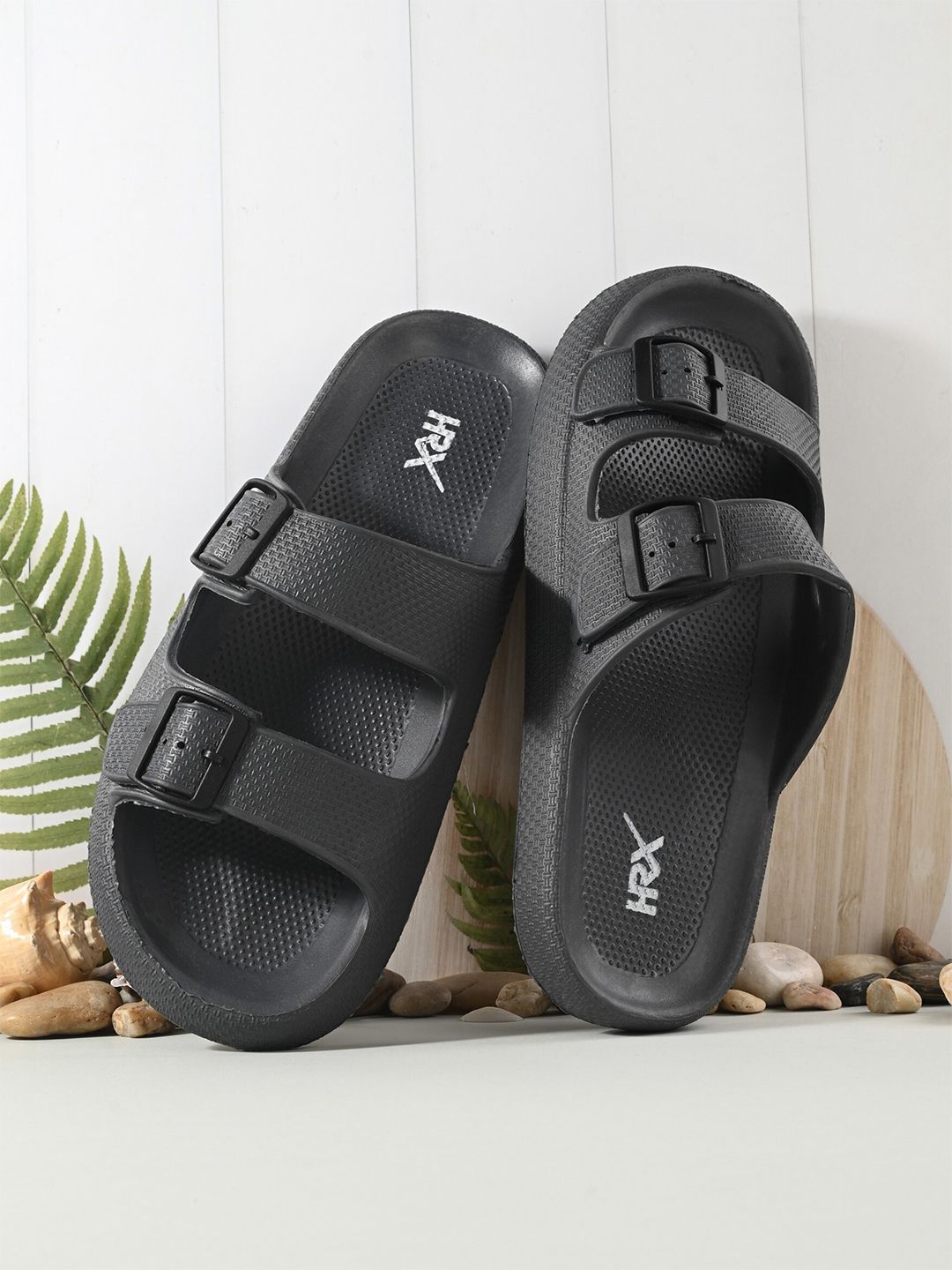 HRX by Hrithik Roshan Men Grey Rubber Sliders - Price History