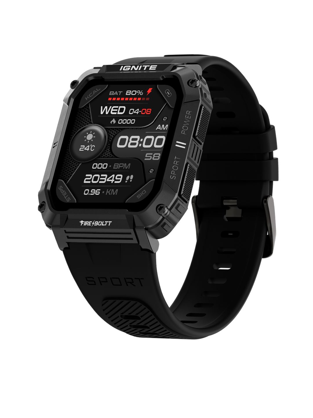 Fire-Boltt Combat 1.96" Large Display Rugged Outdoor Smartwatch With BT ...