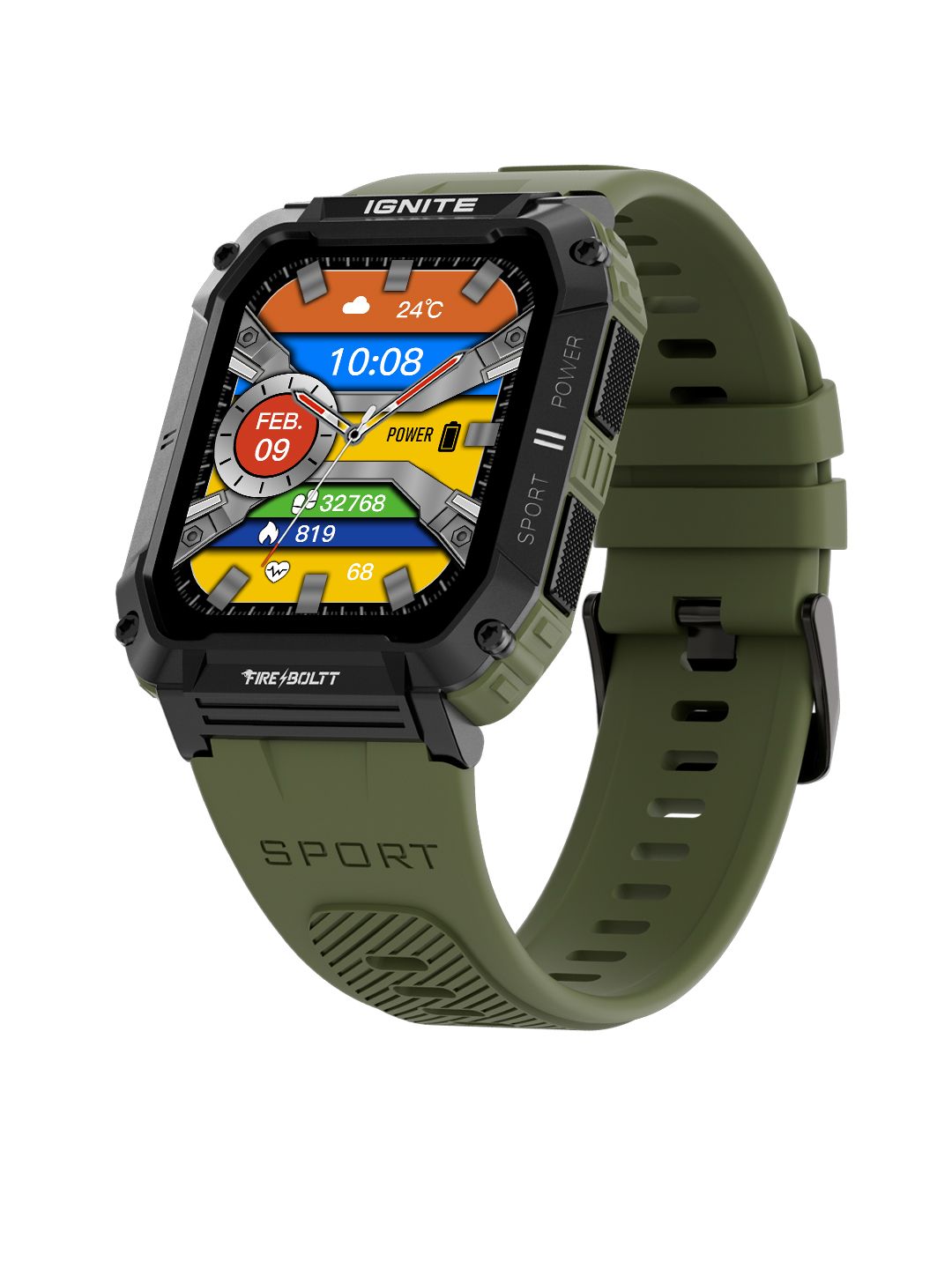 Fire-Boltt Combat 1.96" Large Display Rugged Outdoor Smartwatch With BT ...