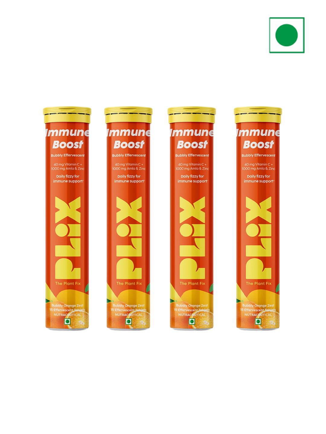 PLIX THE PLANT FIX Set Of 4 Vitamin C Amla & Zinc Immunity Booster - 15 ...