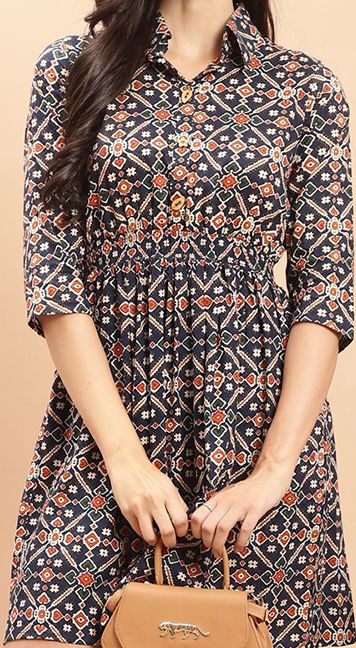 Buy Roly Poly Ethnic Motifs Printed Pure Cotton A Line Dress - Dresses ...