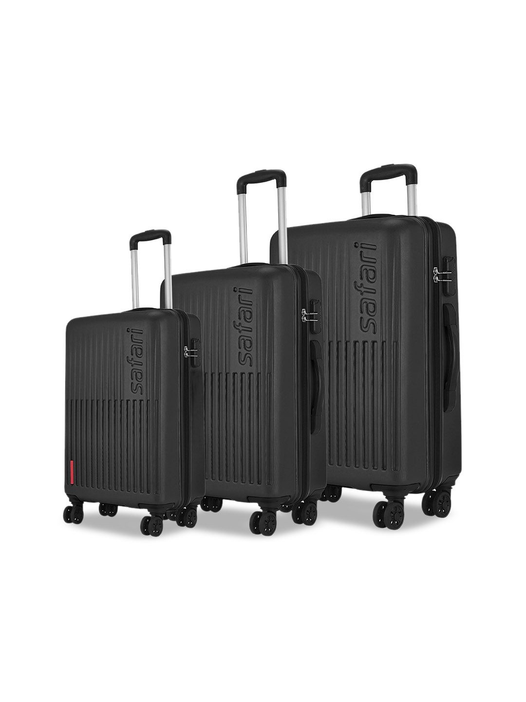 Safari Astra Set Of 3 Textured Hard Sided Trolley Suitcases - Price History