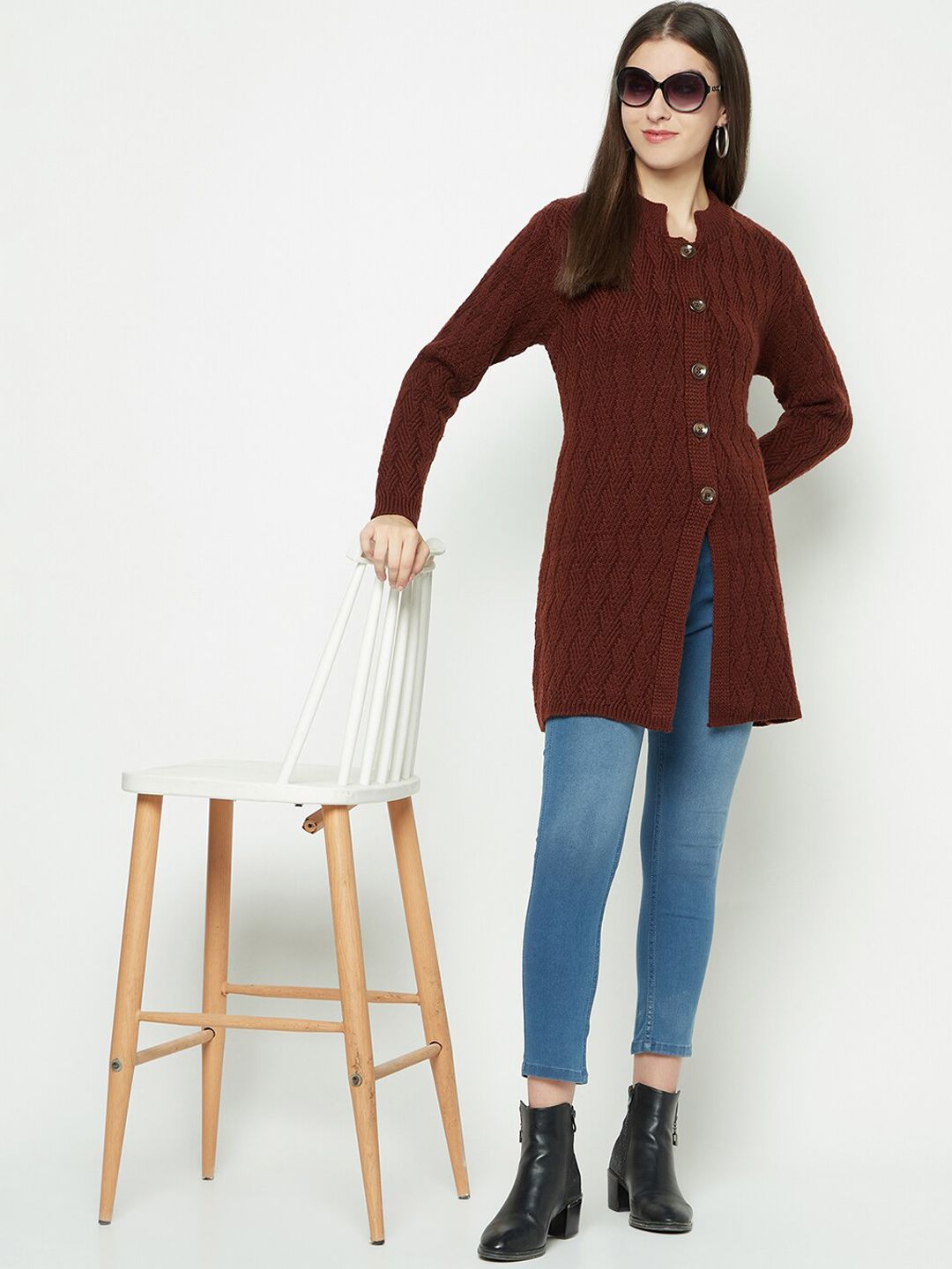 Buy Knitstudio Self Design Acrylic Cardigan - Sweaters for Women ...