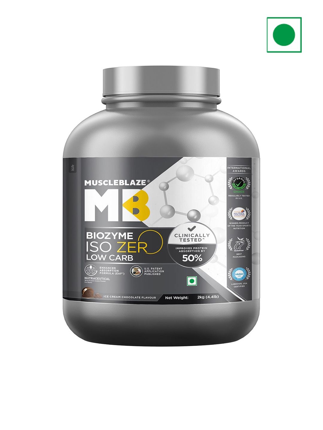 MuscleBlaze Biozyme Iso-Zero, Low Carb, 100% Pure Whey Protein Isolate ...