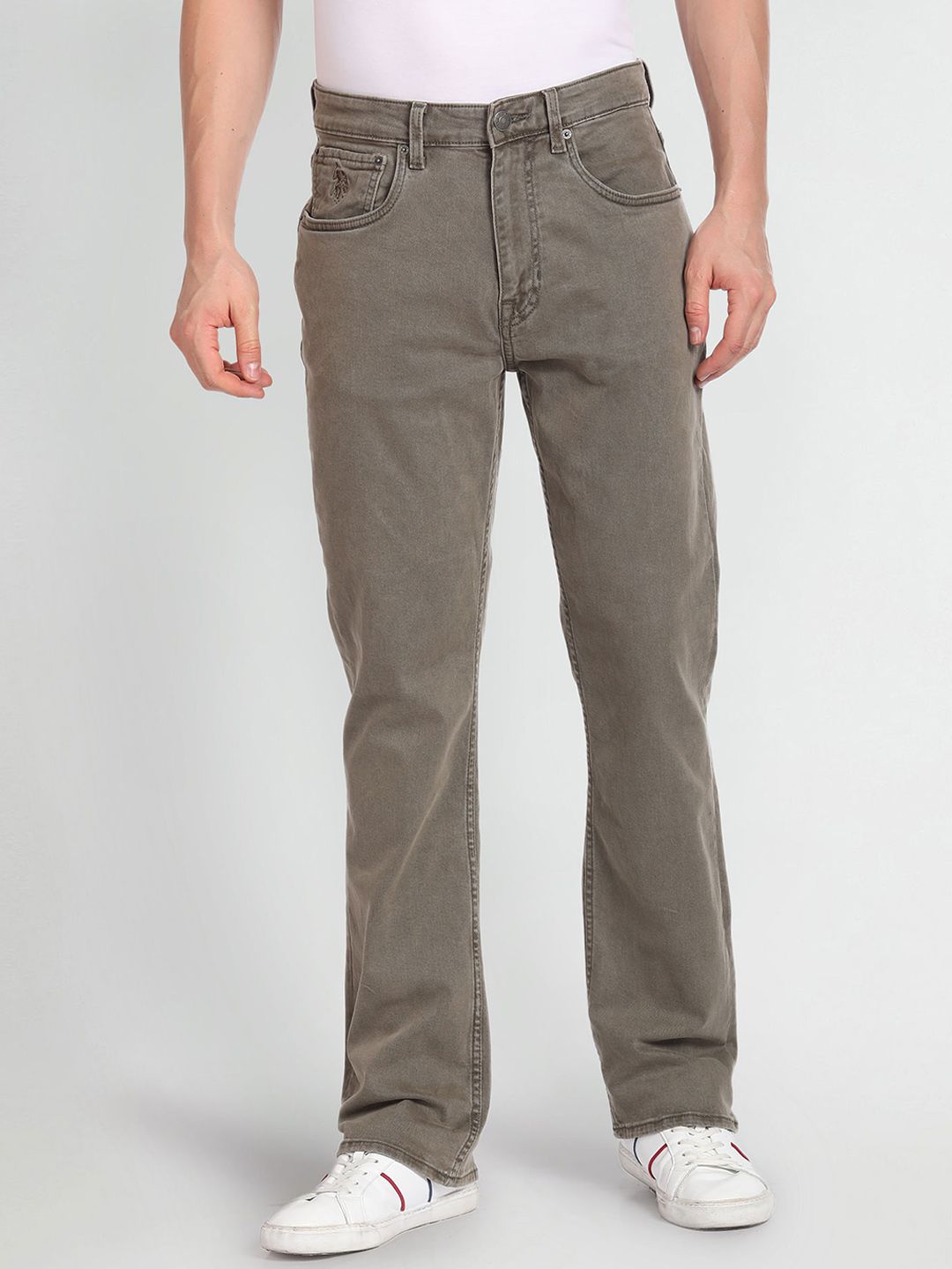 U.S. Polo Assn. Denim Co. Men Mid-Rise Low Distress Cotton Bootcut ...