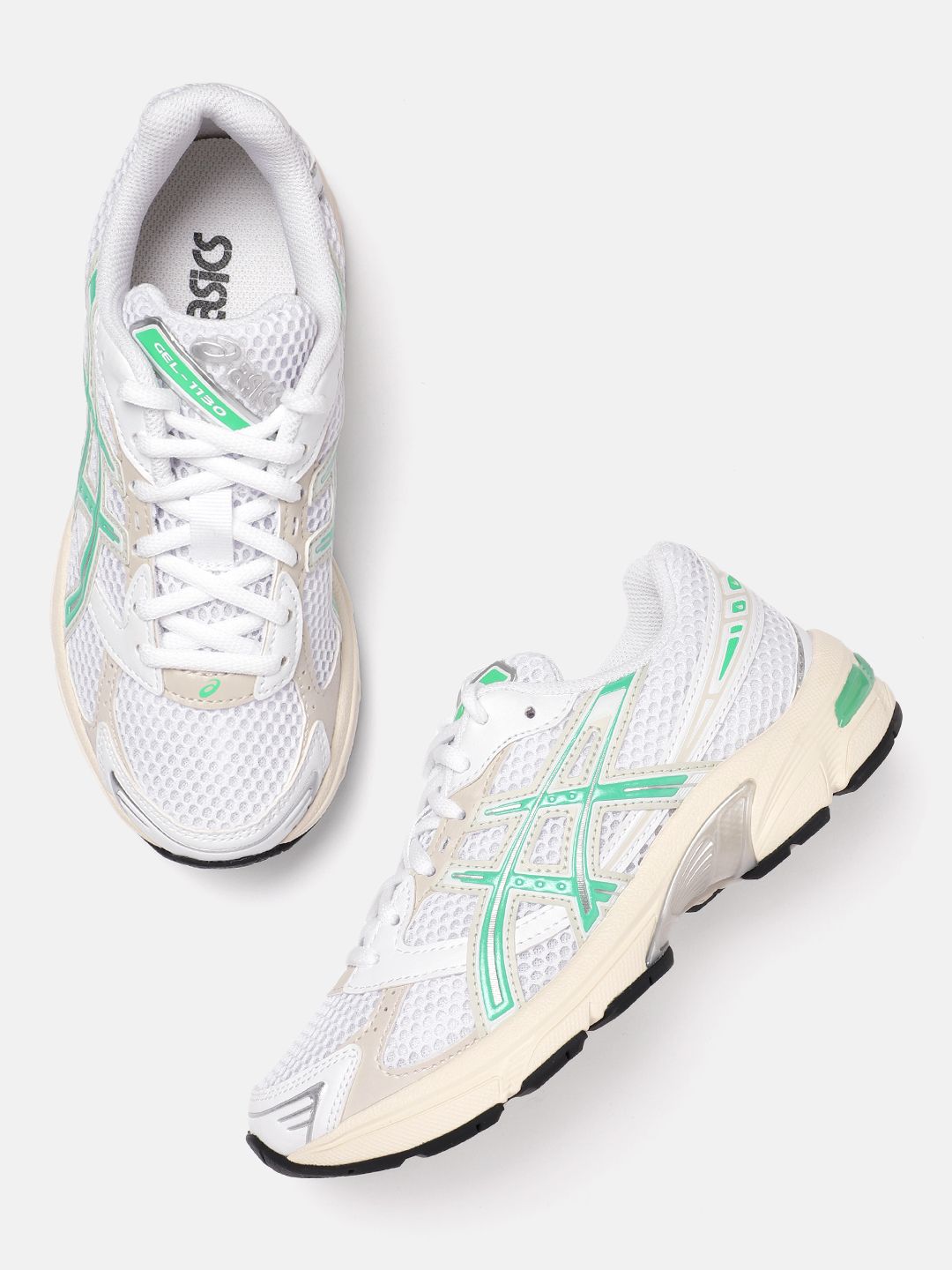 ASICS Women Woven Design Round-Toe GEL-1130 Walking Shoes with Brand ...