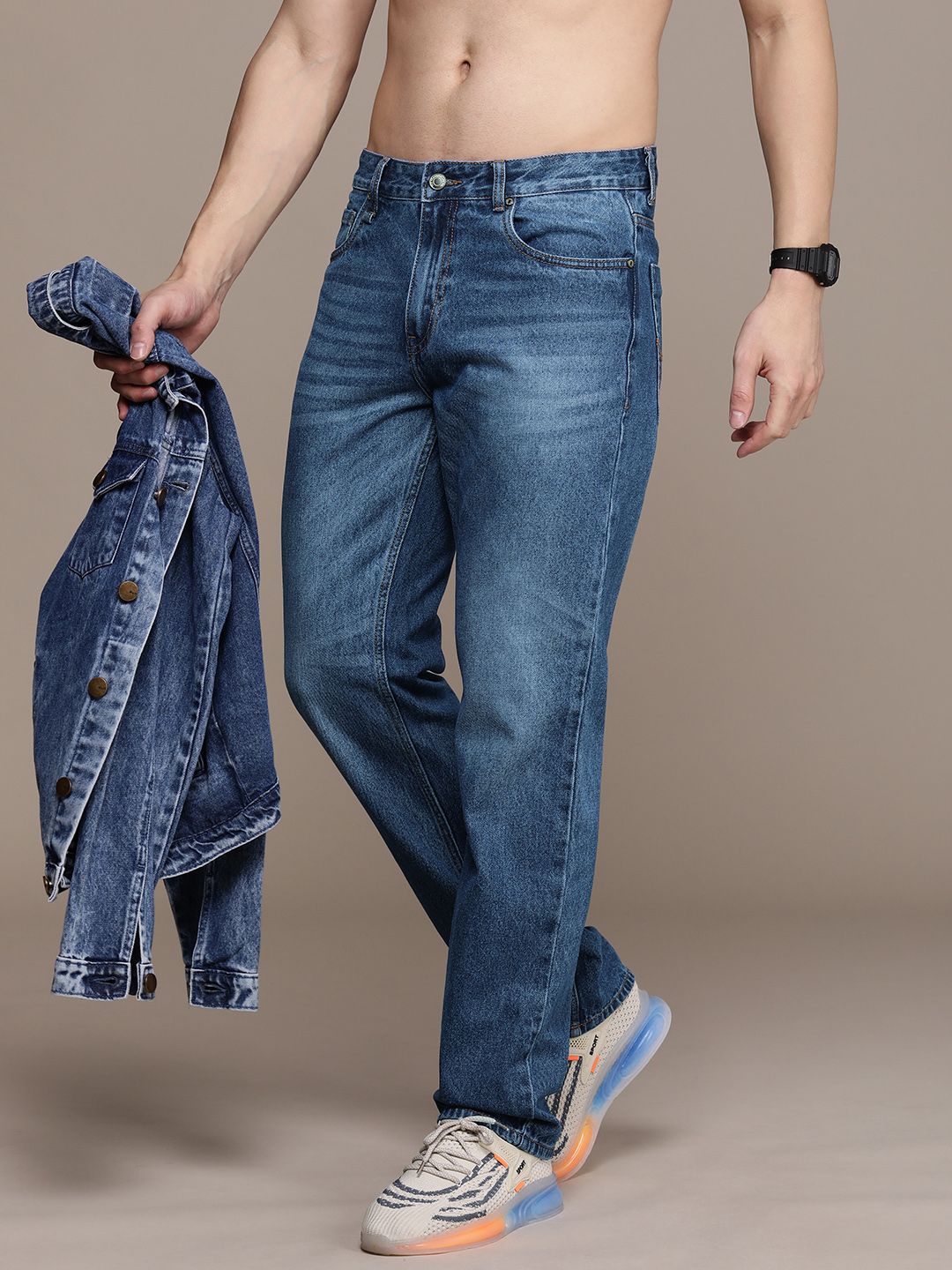 Roadster Men Straight Fit Heavy Fade Pure Cotton Jeans - Price History