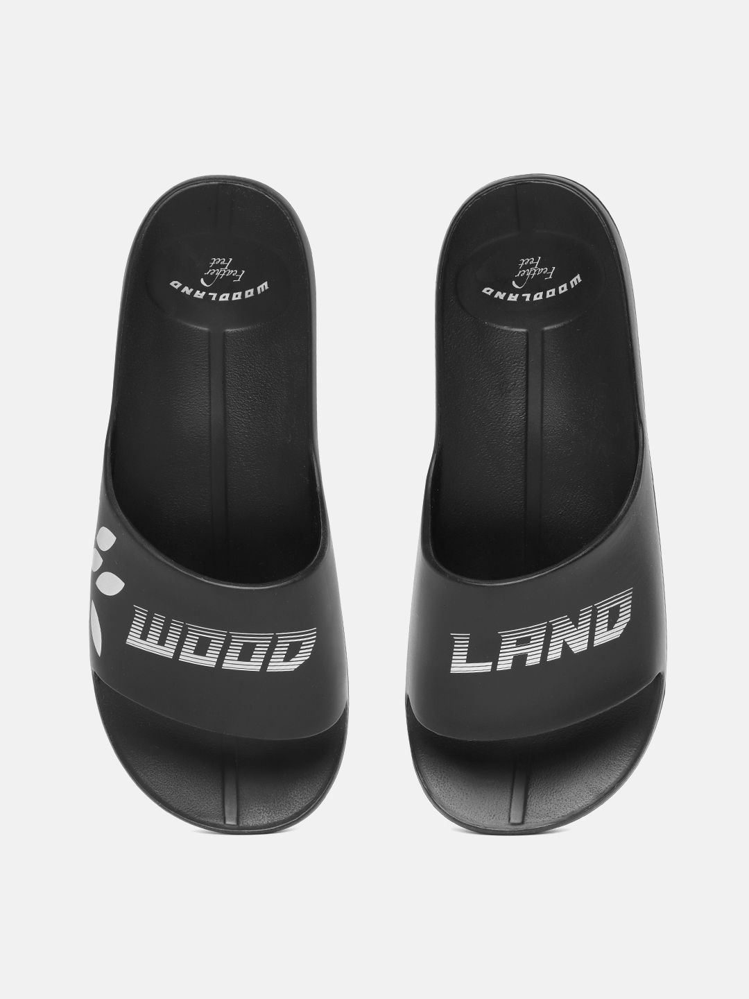 Woodland Men Brand Logo Printed Feather Feet Sliders - Price History