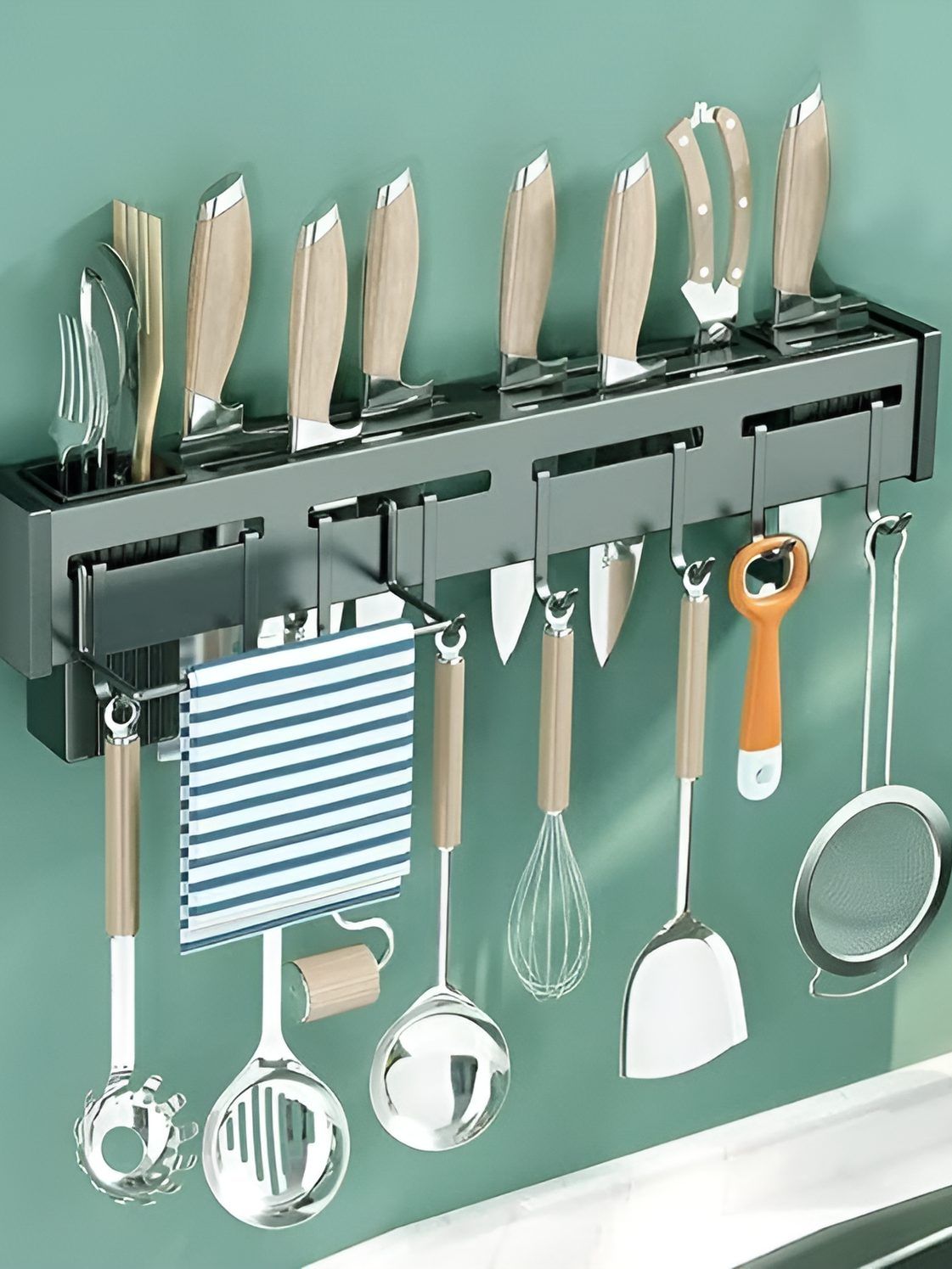 TONY STARK Black Solid Metal Cutlery Rack - Price History