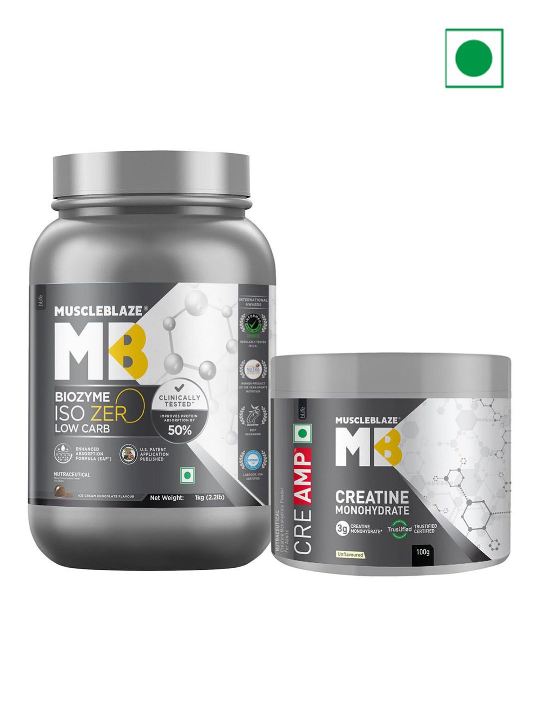 MuscleBlaze MuscleBlaze Biozyme Iso-Zero Proteins & Creatine ...