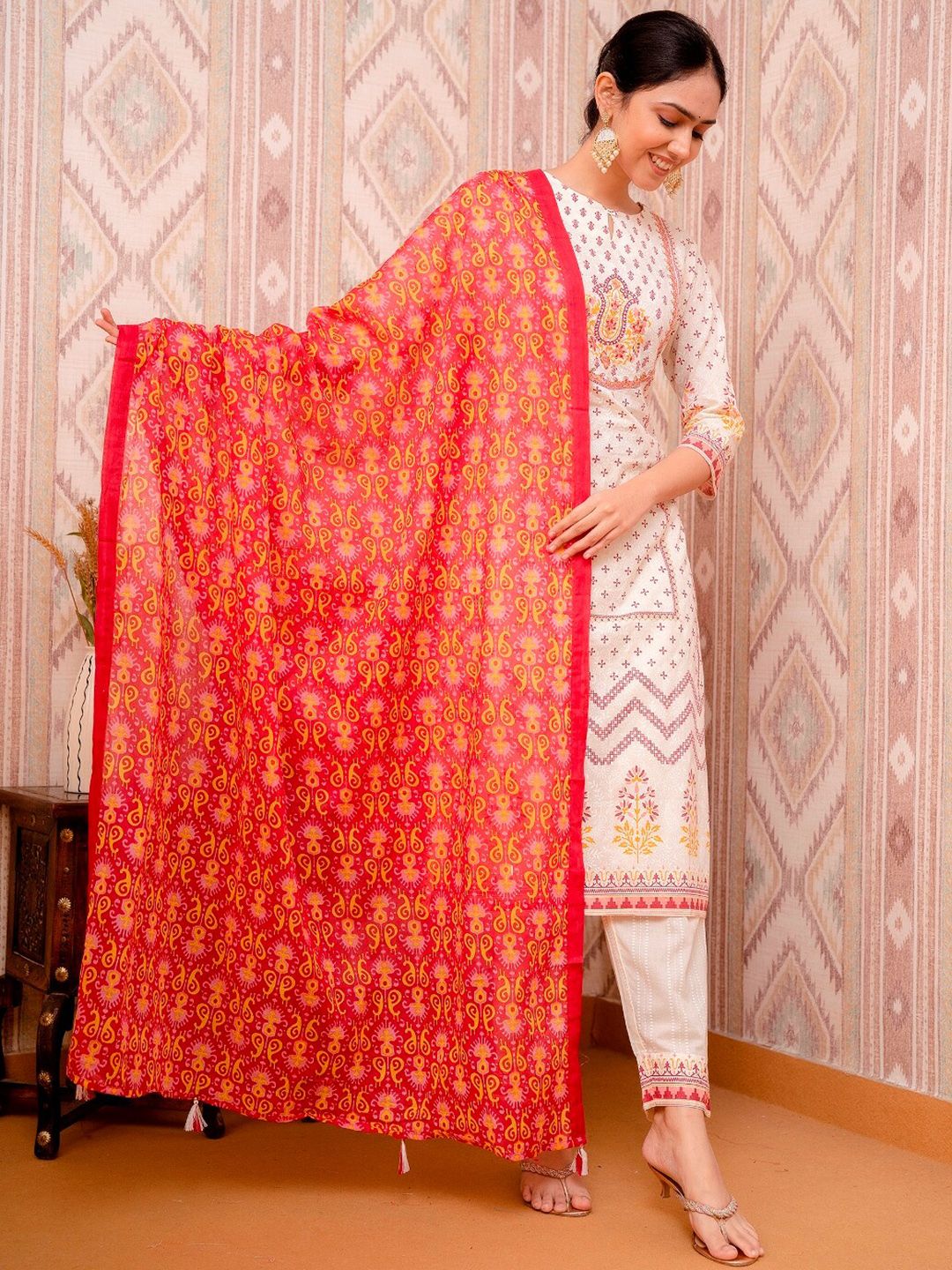 SAVE ₹3847 on Prakhya Women Cream-Coloured Kurta With Dupatta | Best ...