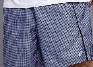 Buy ASICS Men Checked 7 Inches Knit Training Shorts With Attached ...