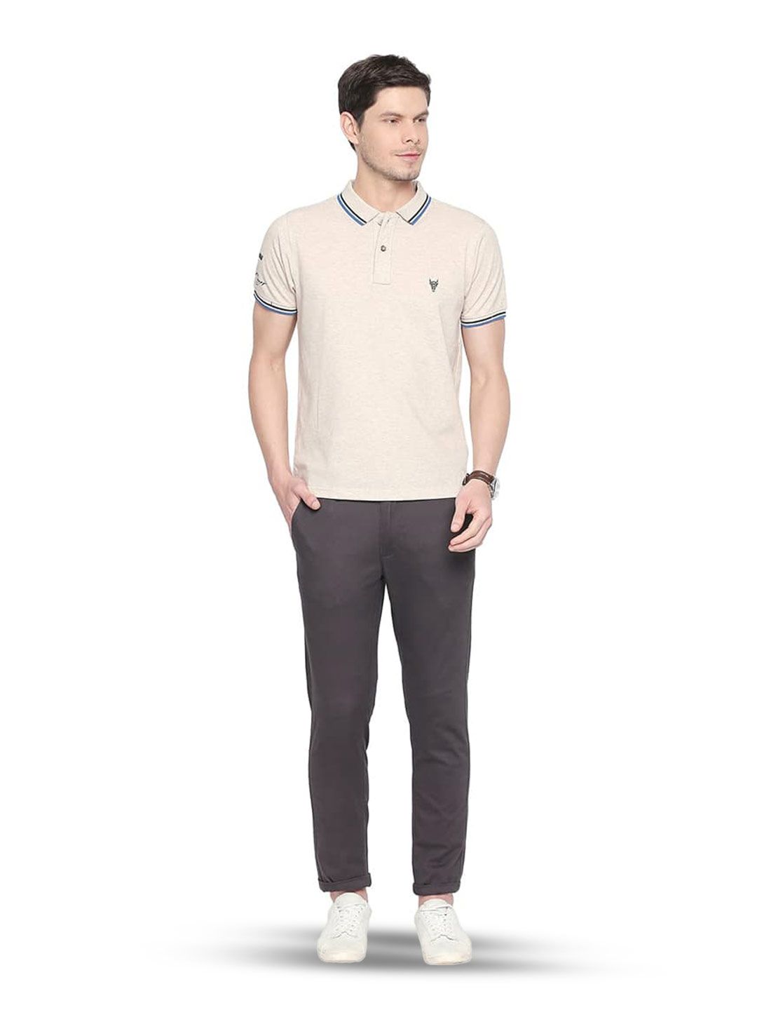 Buy Basics Men Tapered Fit Cotton Trousers - Trousers for Men 26884330 ...