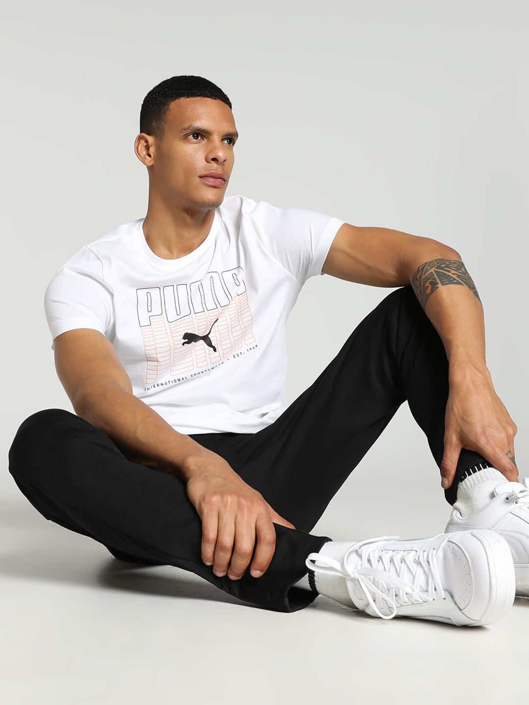 Buy Puma Stylized Graphic Printed Cotton Slim Fit T Shirt - Tshirts for ...