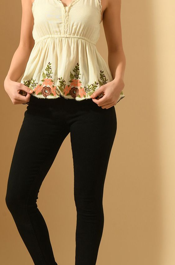 Buy Fuchsia Floral Embroidered Empire Top - Tops for Women 28203018 ...