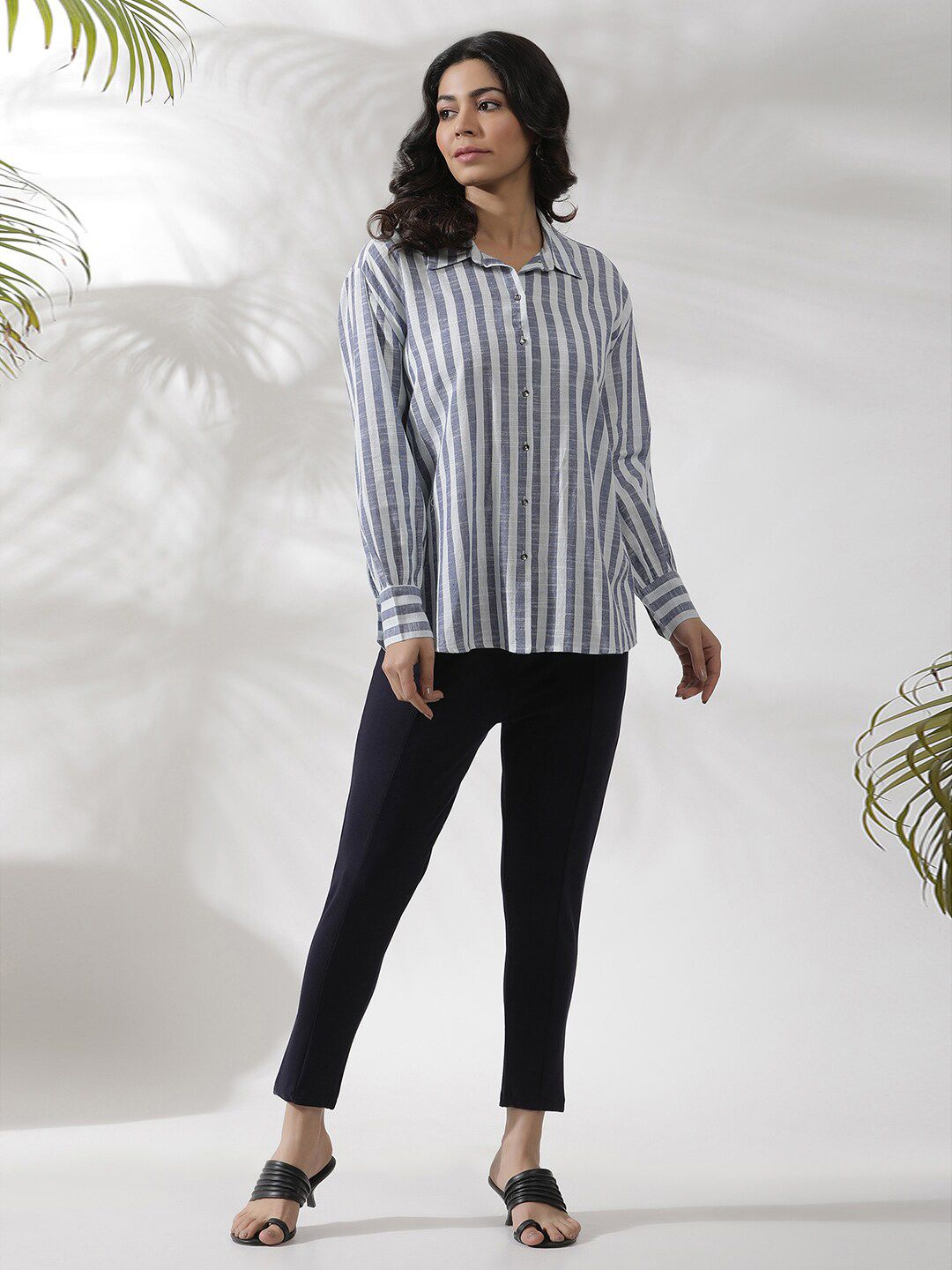 Buy W Striped Pure Cotton Shirt Style Top - Tops for Women 28430466 ...