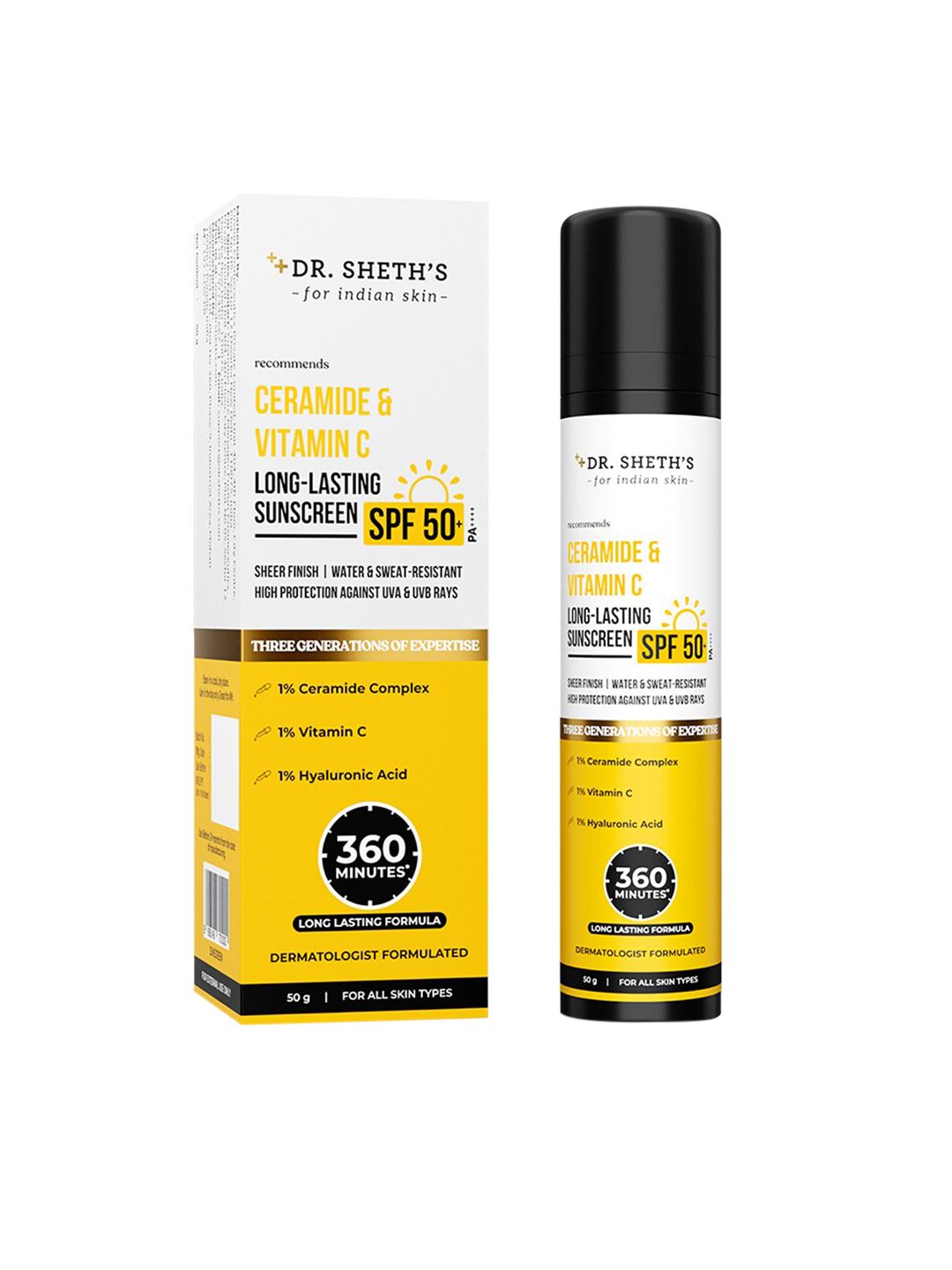 DR. SHETHS Ceramide & Vitamin C Long Lasting Sunscreen-50g - Price History