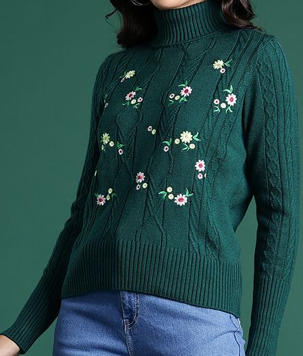 Buy DressBerry Embroidered Floral Pullover - Sweaters for Women ...