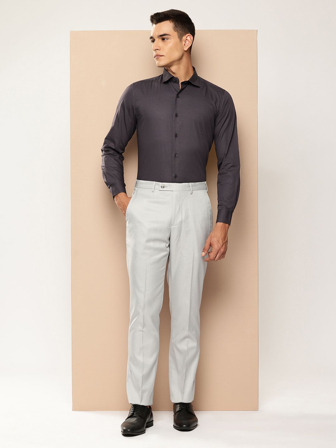 Buy INVICTUS Pure Cotton Self Horizontal Stripes Formal Shirt - Shirts ...