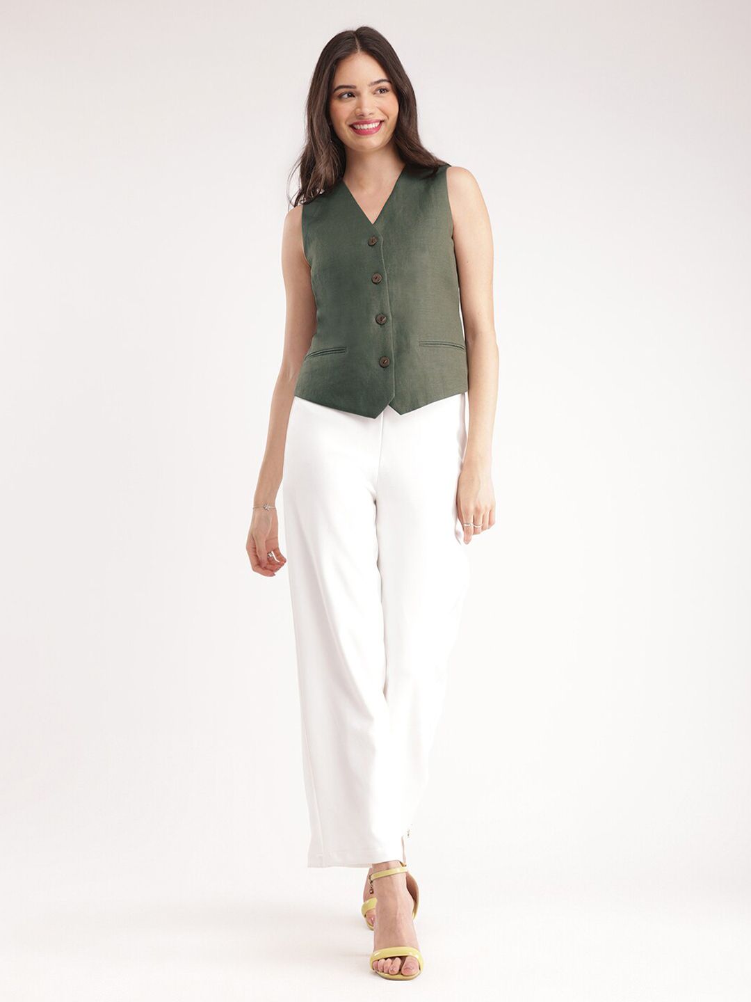 Buy FableStreet Linen Shirt Style Top - Tops for Women 29358912 | Myntra