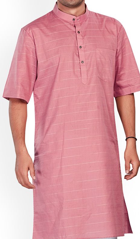 Buy Authentics Striped Mandarin Collar Pure Cotton Kurta - Kurtas for ...