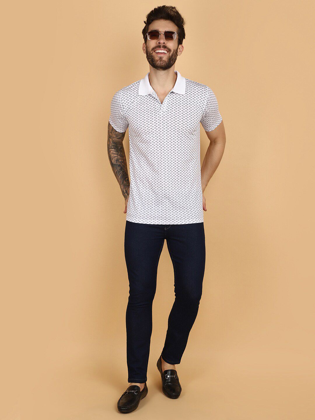 Buy V Mart Printed Polo Collar Slim Fit T Shirt - Tshirts for Men ...