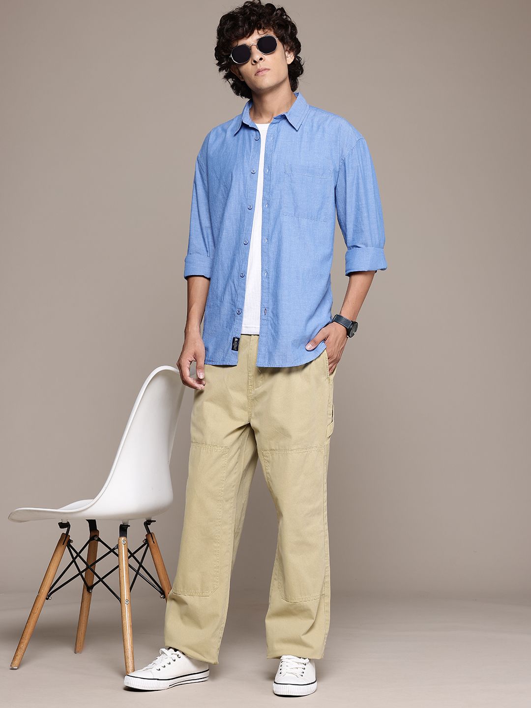 Buy The Roadster Lifestyle Co. Pure Cotton Relaxed Shirt - Shirts for Men 29565490 | Myntra