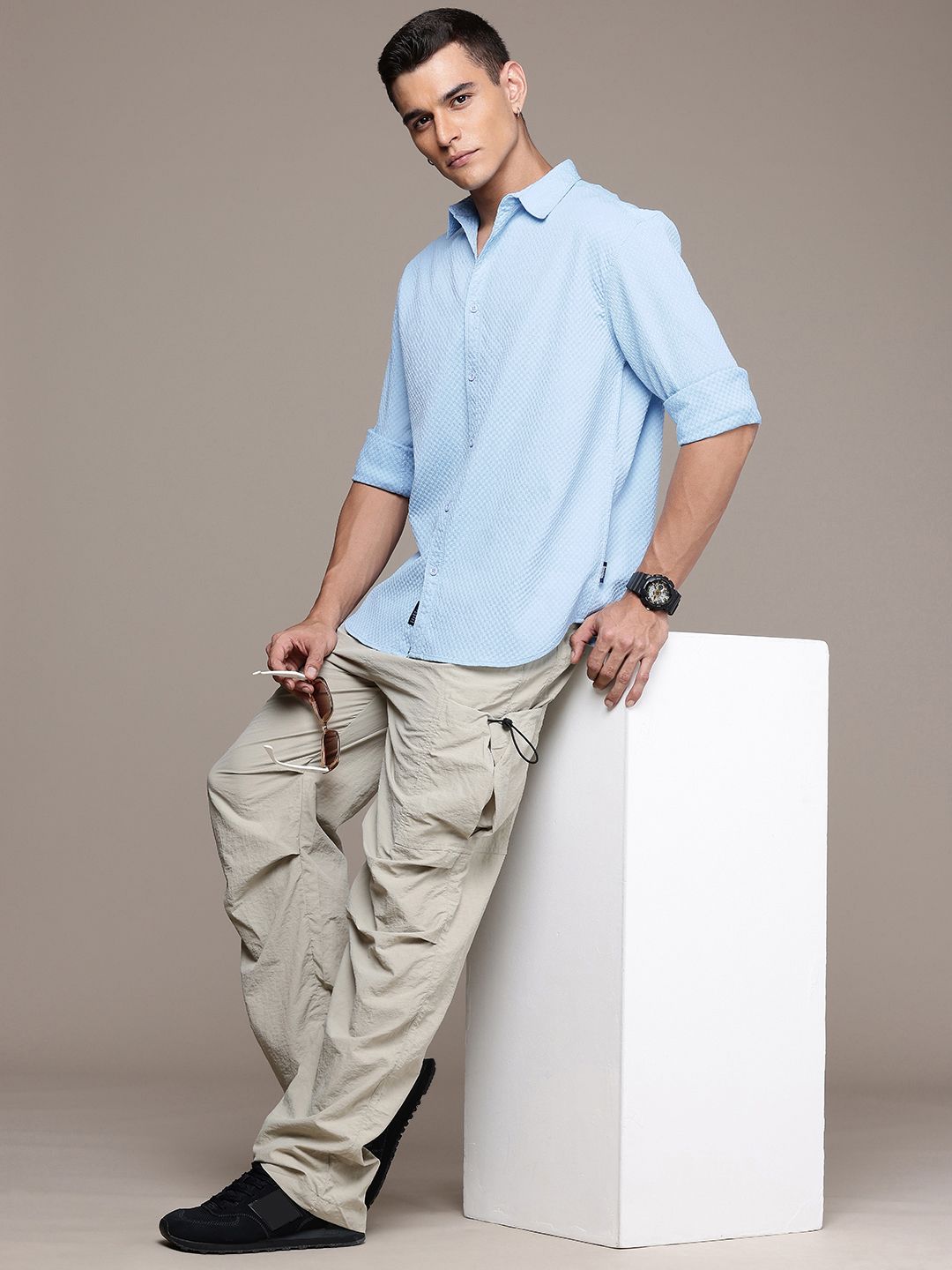 Buy The Roadster Lifestyle Co. Textured Relaxed Fit Casual Shirt - Shirts for Men 29853996 | Myntra