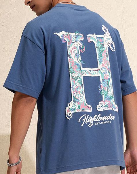 Buy HIGHLANDER Men Graphic Printed Round Neck T Shirt - Tshirts for Men ...