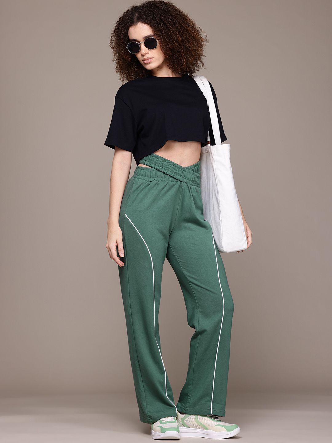 Buy The Roadster Lifestyle Co. RE/LAX Women Criss Cross Waistband Track ...