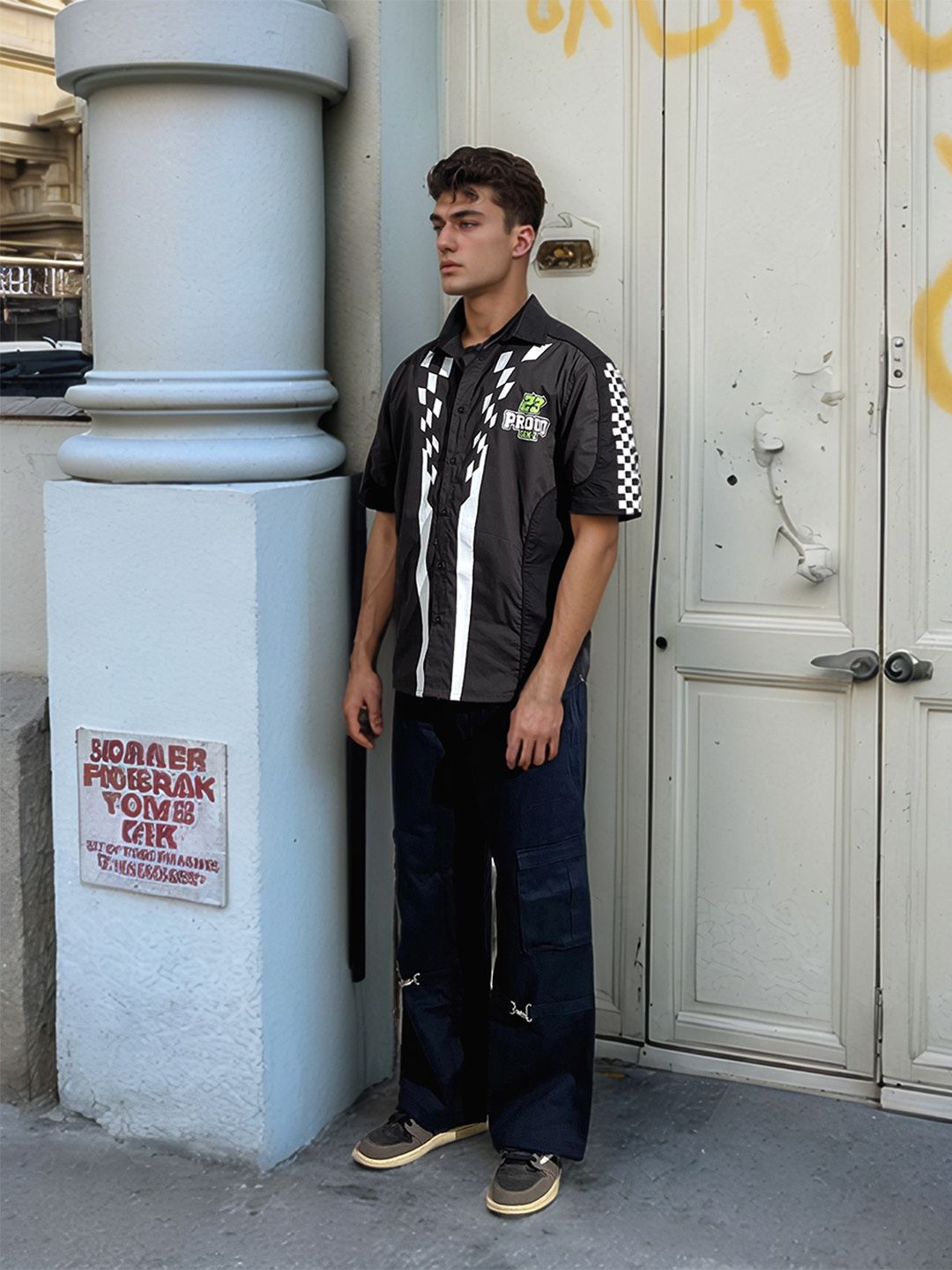 Buy UNRL Brand Logo Printed Drop Shoulder Sleeves Relaxed Fit Casual ...