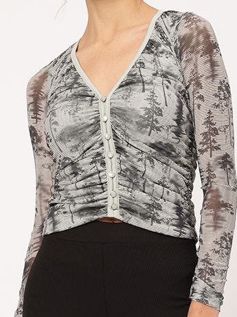 Buy DressBerry Abstract Canvas Printed Ruched Top - Tops for Women ...