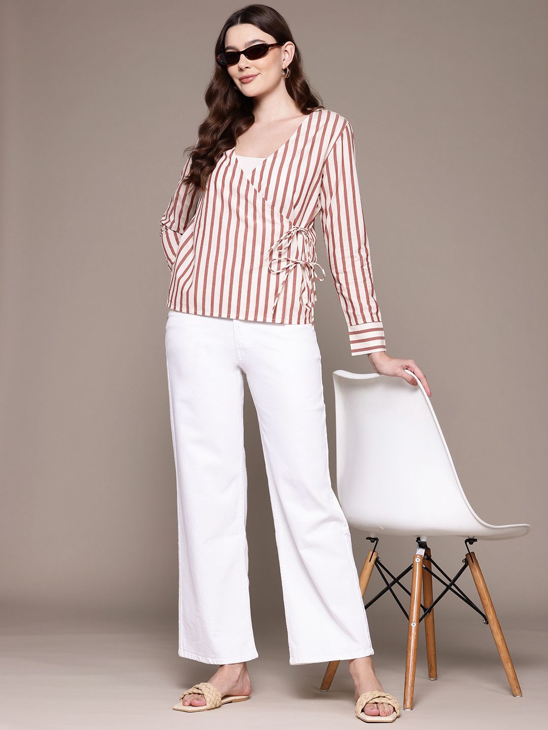 Buy Nautica Striped Cotton Wrap Top - Tops for Women 30435381 | Myntra
